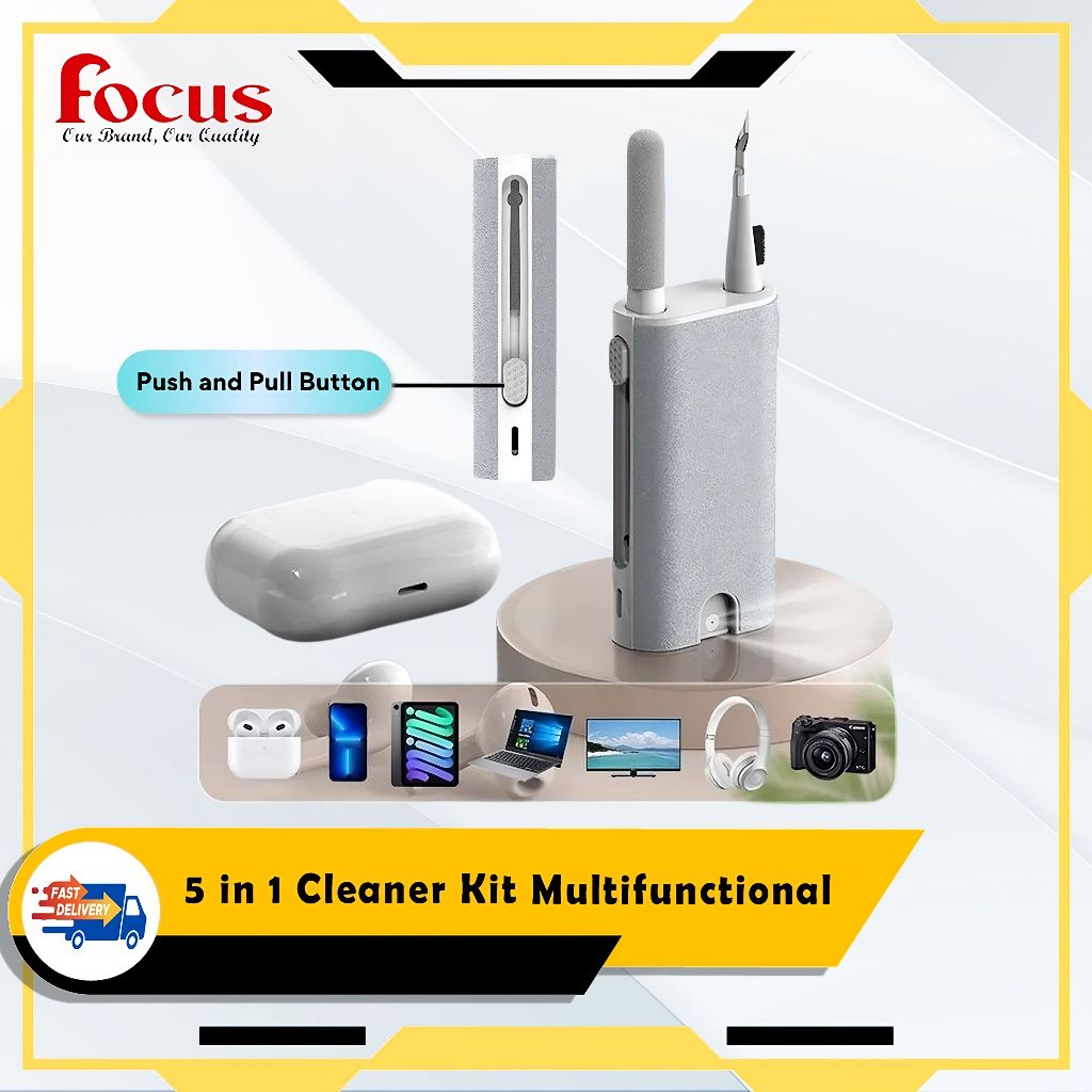 5 in 1 Cleaner Kit Multifunctional Earbuds Cleaning Pen Dust Removal ...