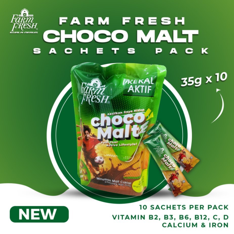 New in Sachet!! Choco Malt Farm Fresh (Powder) 35g x 10 Sachet | Shopee ...