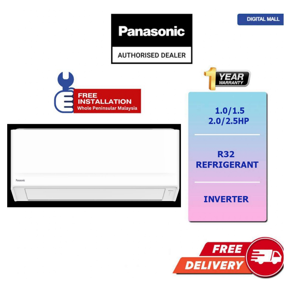PANASONIC R32 AIRCOND RAC SMART (LU) INV WM 1.0/1.5/2.0/2.5HP | Shopee ...