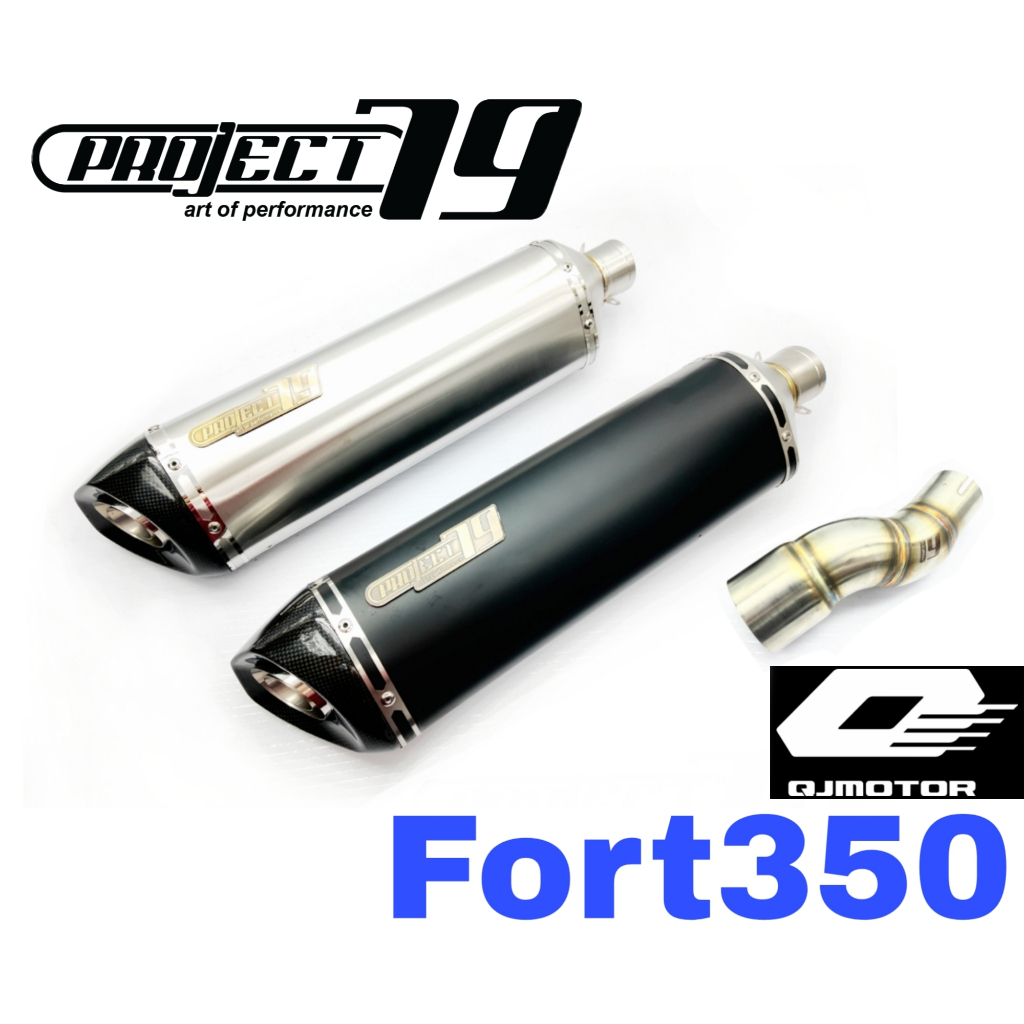 Project79 Exhaust QJ Motor Fort 350 Ekzos Tabung Long Muffler Black ...