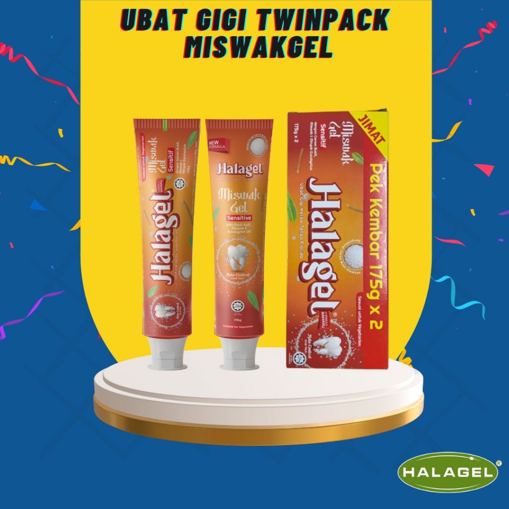 Halagel Miswak Gel TWINPACK 175g+175g (Sensitive) - Non-Fluoridated ...