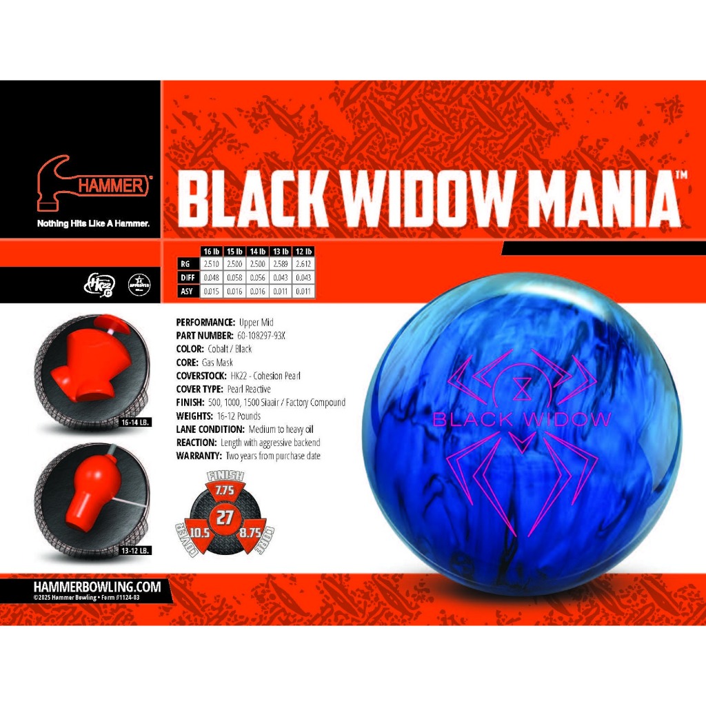 Bowling Ball - HAMMER - BLACK WIDOW MANIA - X Proshop - X Pro Shop ...