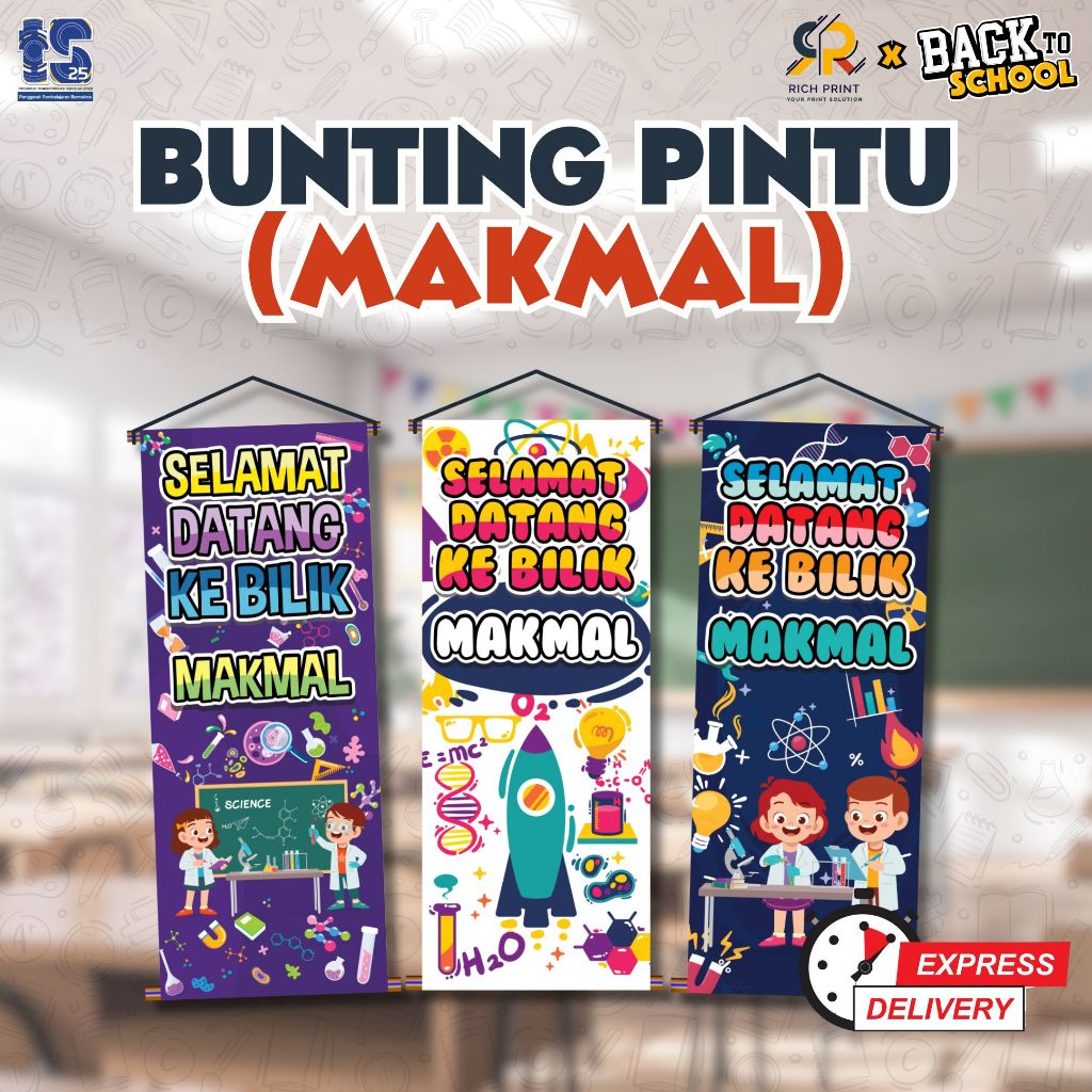 Bunting Pintu Selamat Datang Ke Bilik Makmal Set Keceriaan Sekolah 2025 ...