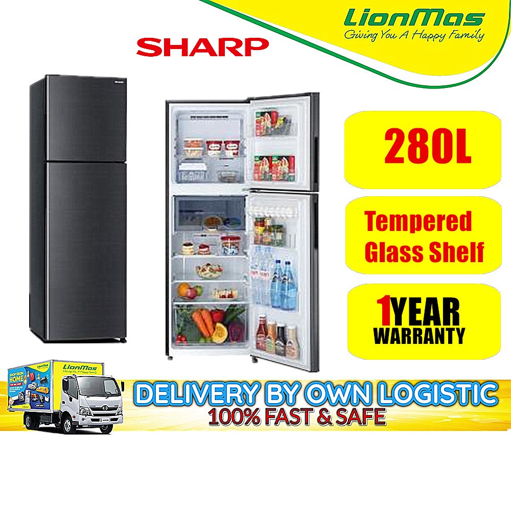 Sharp 280L Smile Refridgerator 2 Door Fridge SJ-287MDS - PETI SEJUK ...