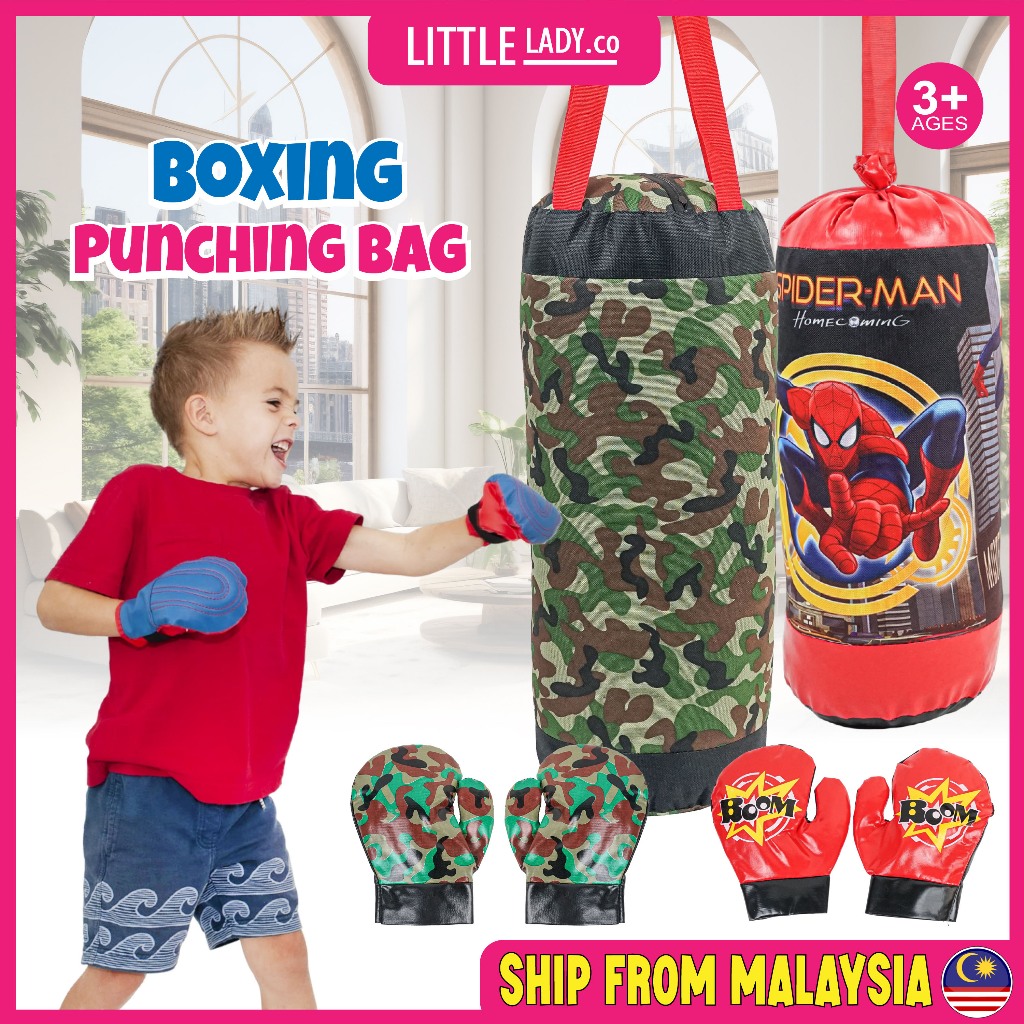 Spiderman Army Boxing Punching Bag Set For Children & Kids With Boxing ...