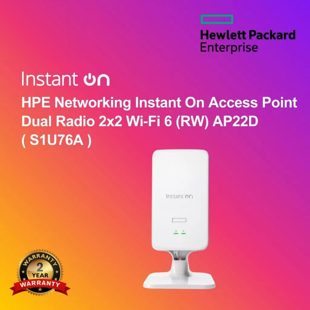 HPE Networking Instant On Access Point Dual Radio 2x2 Wi‑Fi 6 (RW) AP22D ( S1U76A ) | Shopee ...