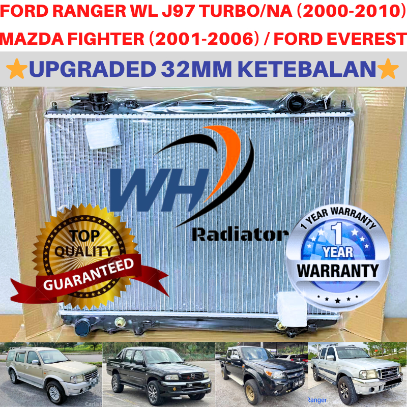 FORD RANGER WL J97 (32MM)UPGRADED SIZE TOP QUALITY AUTO/MANUAL Radiator ...