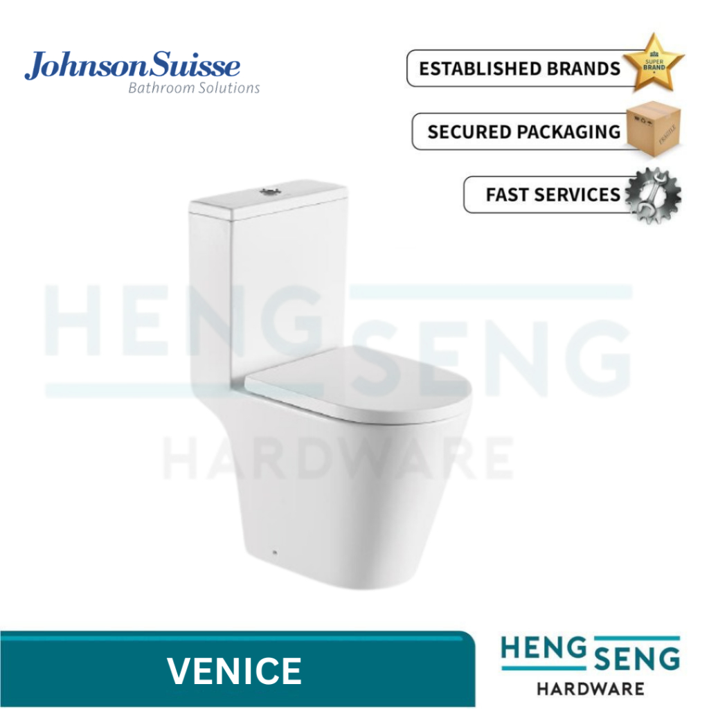 JOHNSON SUISSE 1 PIECE WC VENICE (S-250MM) WBSC950218WW ( SET ) 10" S ...