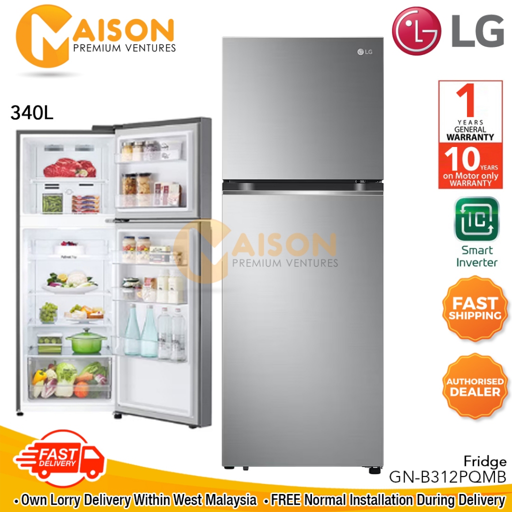 LG Smart Inverter Refrigerator 340L GN-B312PQMB | Shopee Malaysia