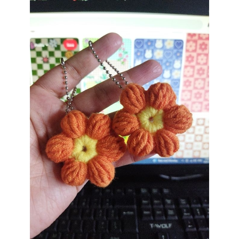 Daisy Crochet Keychain Bunga Daisy Kait | Shopee Malaysia