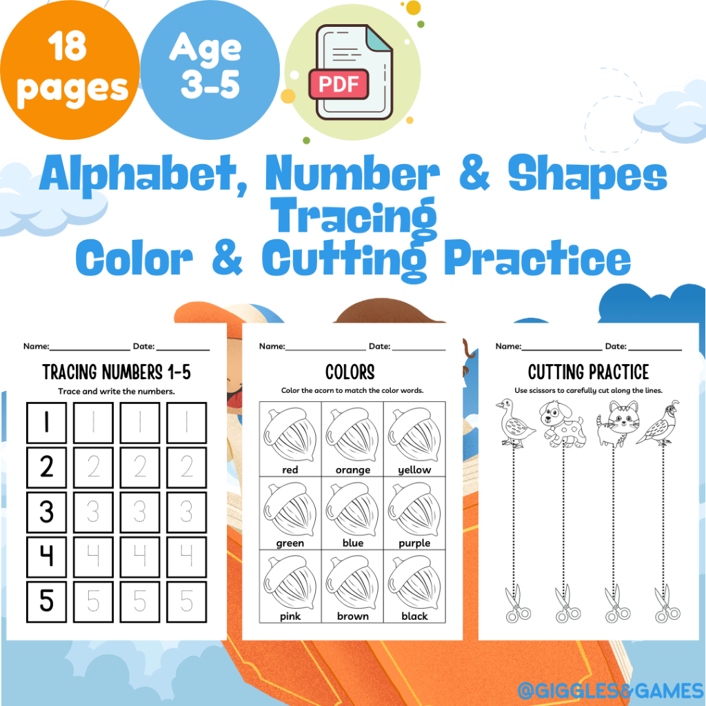 R1 - Preschool Kindergarten Letter Number Trace Tracing Education ...