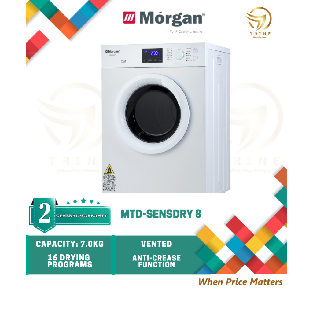 MORGAN DRYER MTD-SENSDRY 8 TUMBLE DRYER 7KG - VENTING TYPE | Shopee ...