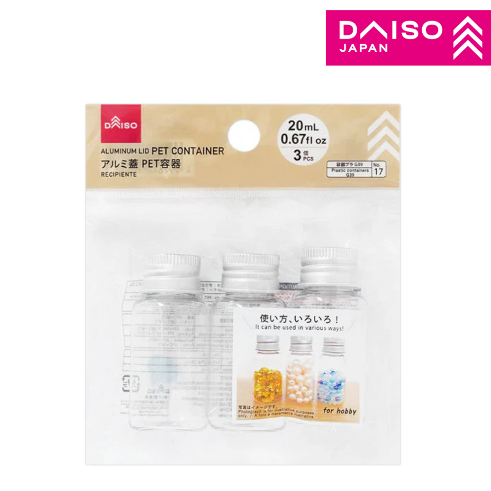 DAISO Aluminum lid PET container (20ml 3 pieces) | Shopee Malaysia