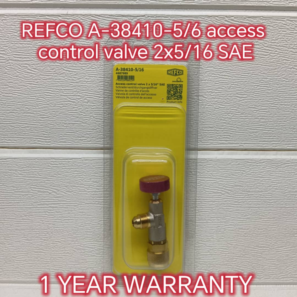 REFCO A-38410-5/16 access control valve 2x5/16"SAE (R32/R410A) adapter ...