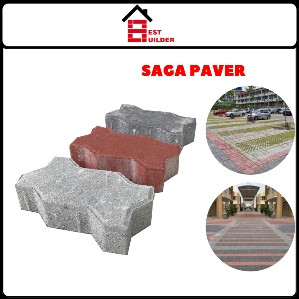 Saga Paver 60MM 80MM Interlocking Paver Brick Bricks Pavers Garden ...