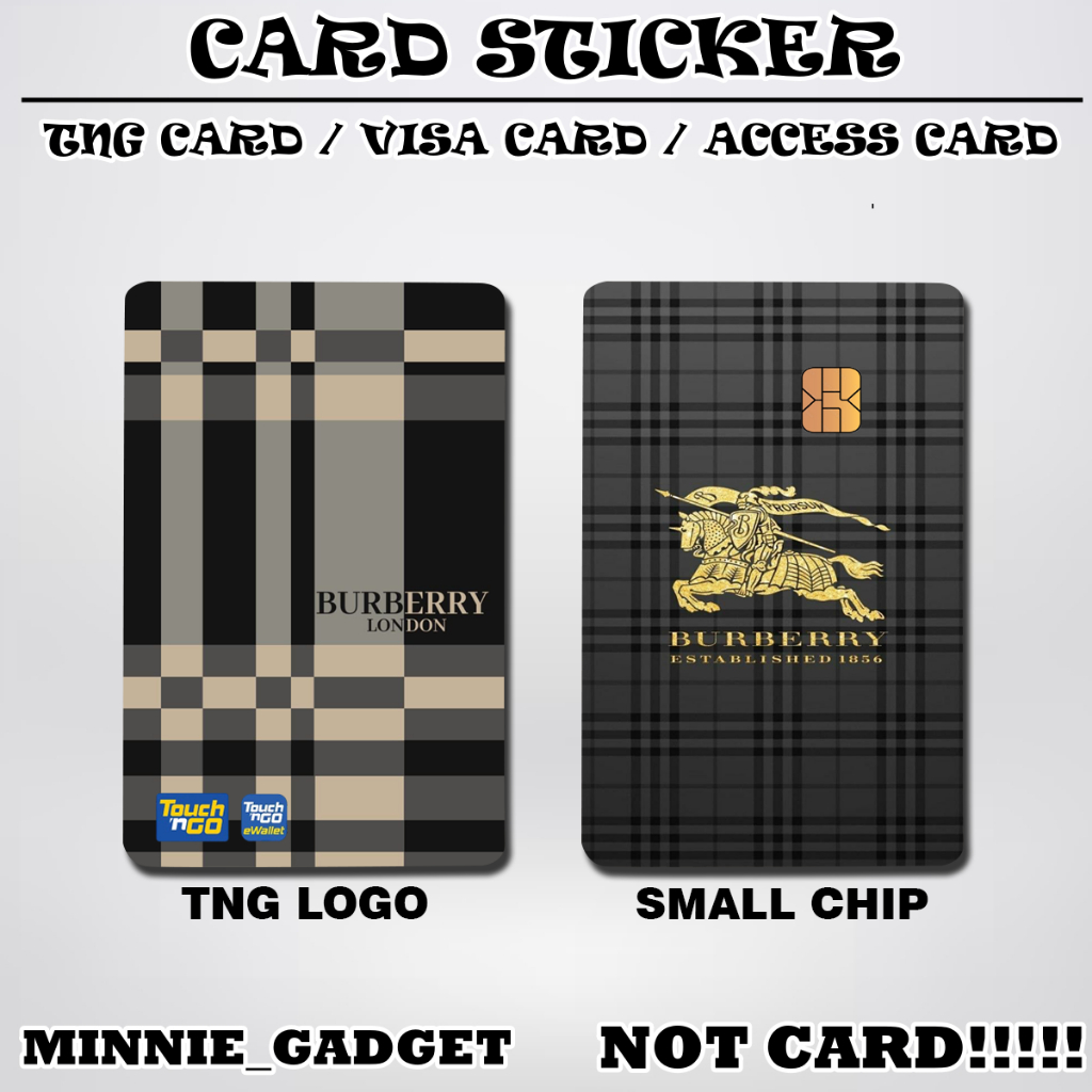 [ Burberry ] Touch n Go Card Sticker Cover TNG / MASTER / VISA / CREDIT ...