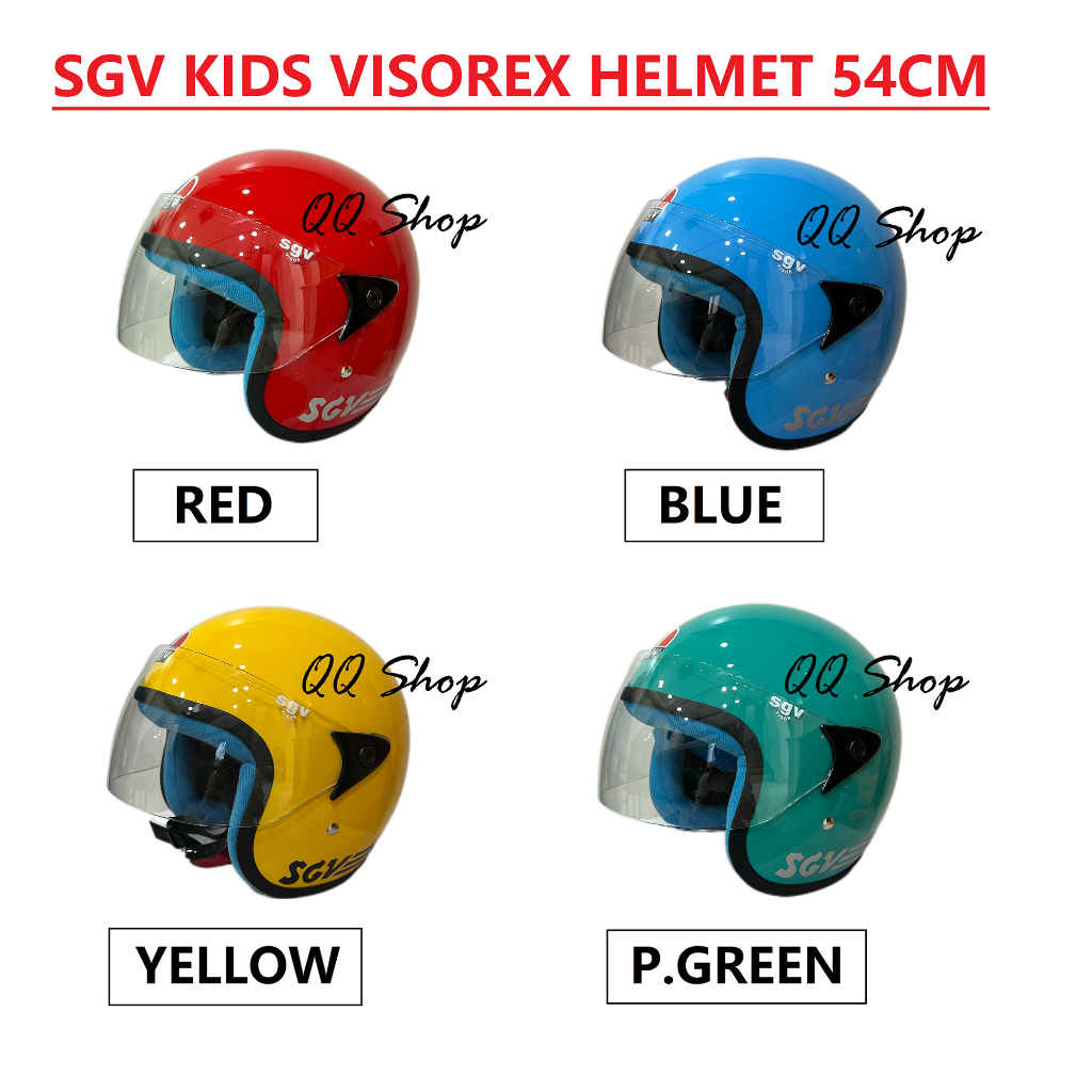 SGV KIDS VISOREX HELMET CHILDREN Helmet 54CM (RED / BLUE / YELLOW / P ...