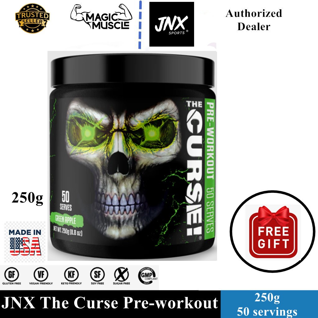 JNX SPORT - The Curse Pre-Workout (50 Servings/ 250g) .Strength - Focus ...