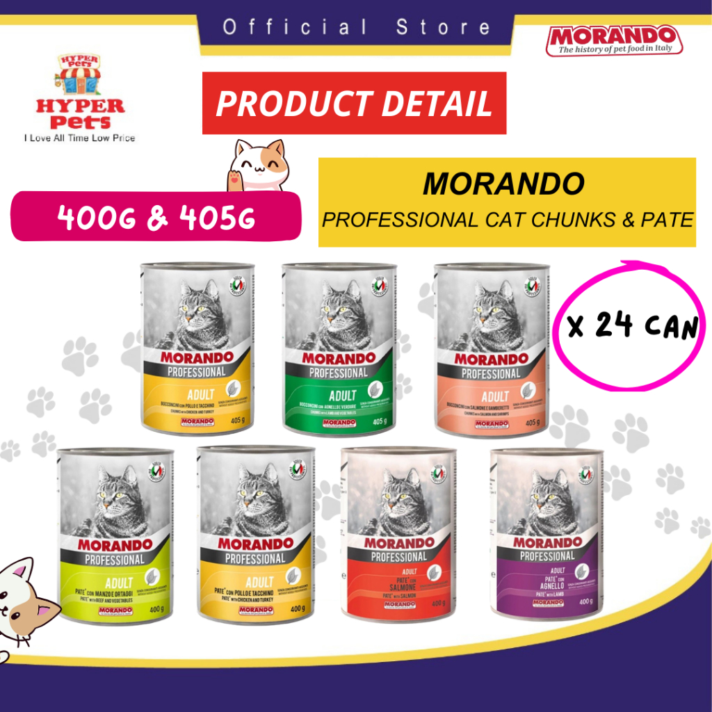 (400g/405g x 24 Can) MORANDO CAN WET FOOD 400g Chunk & 405g Pate l Cat ...