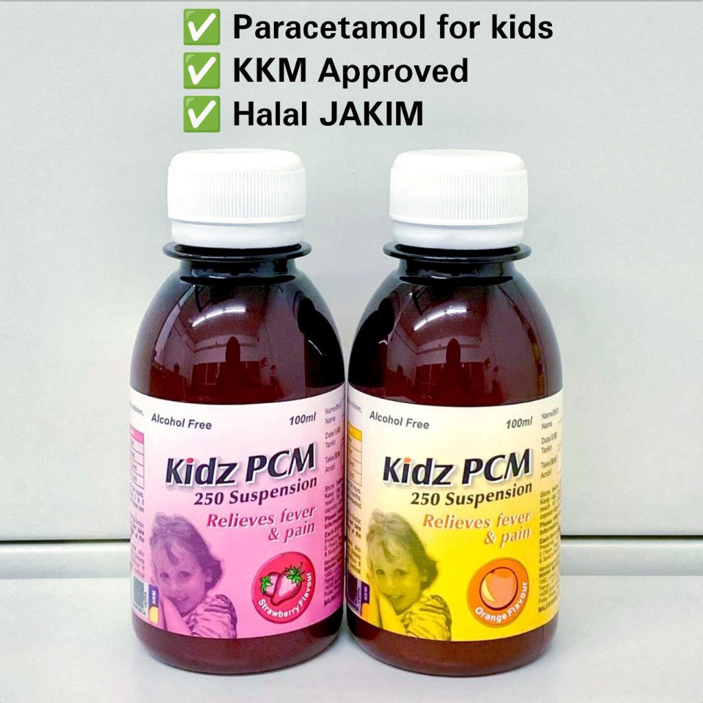[Halal & KKM Approved] Kidz PCM Paracetamol 250mg/5mL Suspension 100ML ...