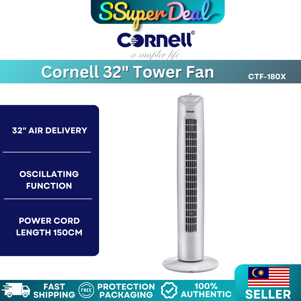 Pensonic Cornell 32" Tower Fan | 50W Power 32" Air Delivery 3 Speeds ...