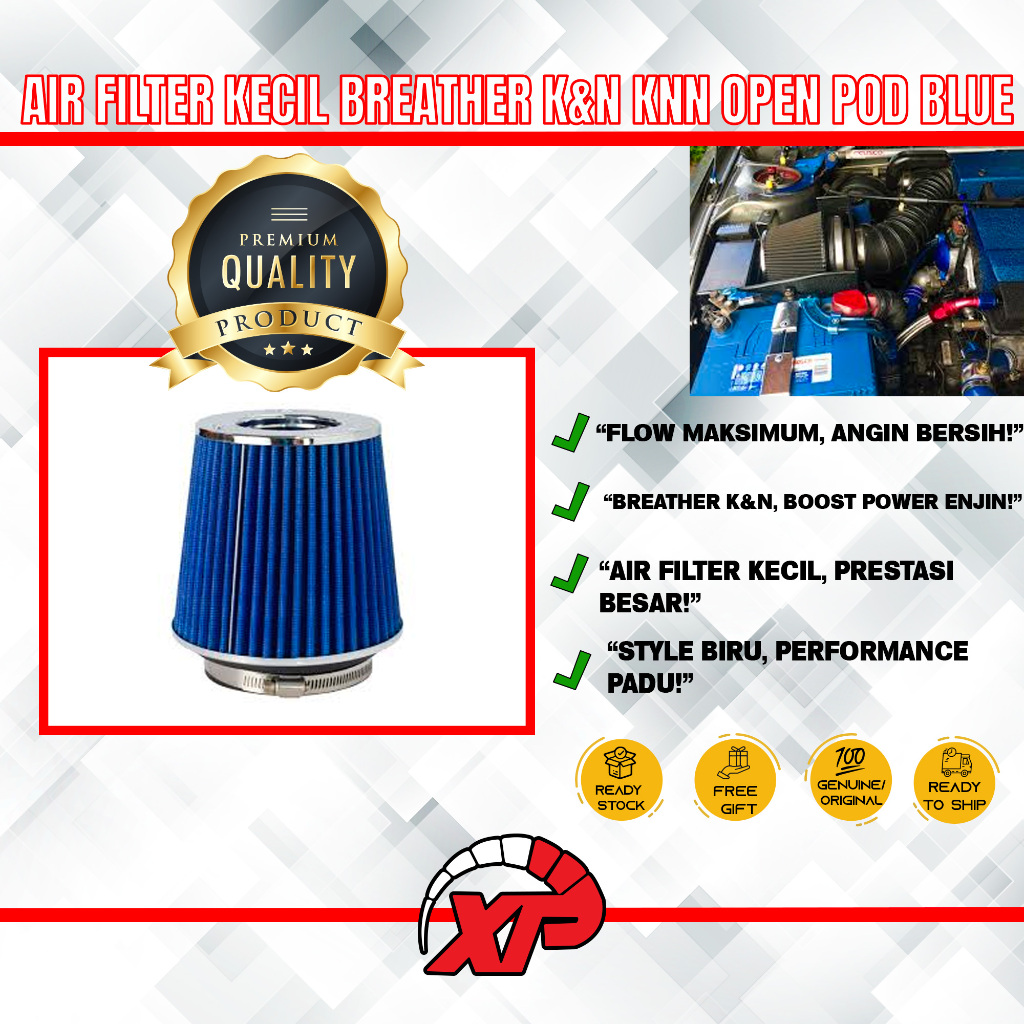 AIR FILTER KECIL BREATHER K&N KNN OPEN POD BLUE | Shopee Malaysia