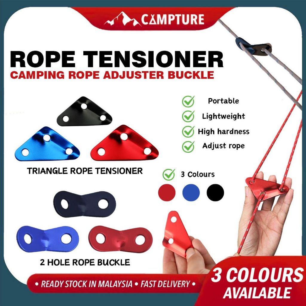 【CAMPTURE】Camping Rope Adjuster Windproof Rope Tensioner Aluminium ...
