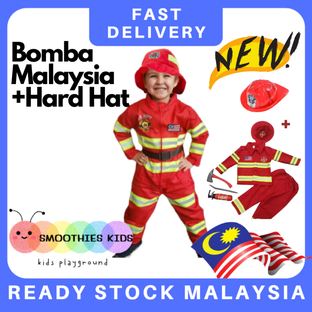 [SmoothiesKids] Bomba Malaysia Hard Hat Costume Kids Fireman Malaysia ...