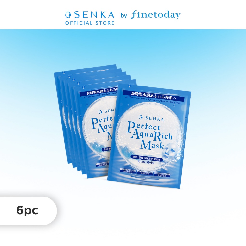 [Bundle] SENKA Perfect Aqua Rich Mask - Extra Moist | 6 sheets (face ...