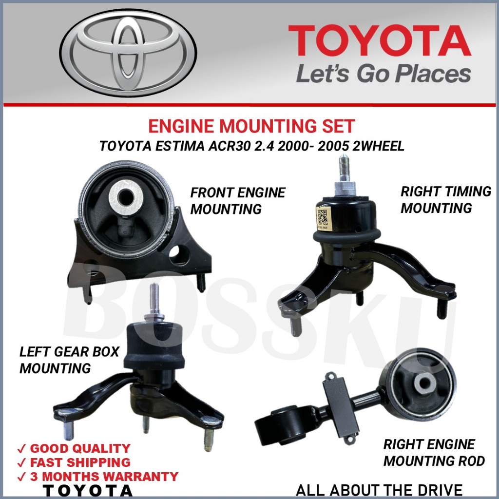 ENGINE MOUNTING KIT - TOYOTA ESTIMA ACR30 2.4 2000- 2005 2WHEEL - 1 SET ...
