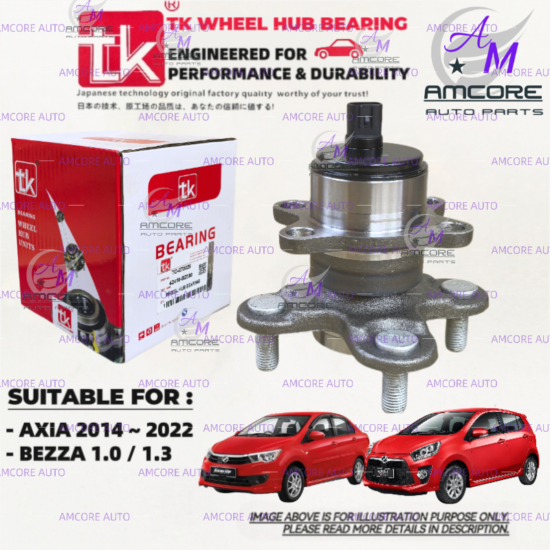TK WHEEL BEARING HUB - PERODUA AXIA 2014 ~ 2022 / BEZZA 1.0 / 1.3 (REAR ...