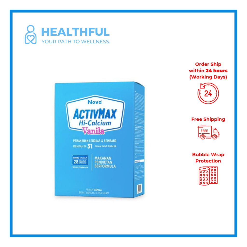 NOVA ACTIVMAX HIGH CALCIUM VANILLA REFILL PACK 2X350G (BOX) | Shopee ...