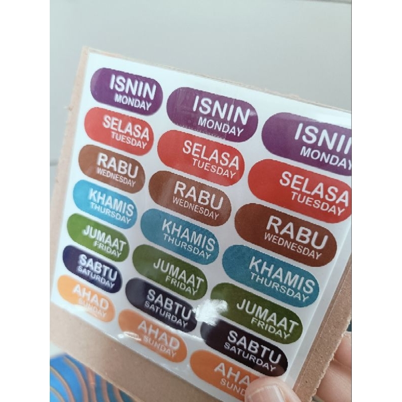 STICKER HARI BERWARNA BUKU SEKOLAH / AKTIVITI 63pcs | Shopee Malaysia
