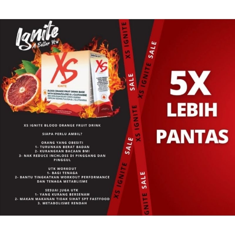 XS Ignite Blood Orange Fruit Drink Base With Isomaltulose & L-Glutamine ...