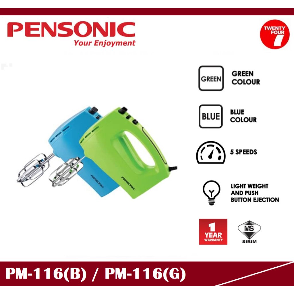 PENSONIC Hand Mixer | PM-116(B) PM-116(G) | Shopee Malaysia