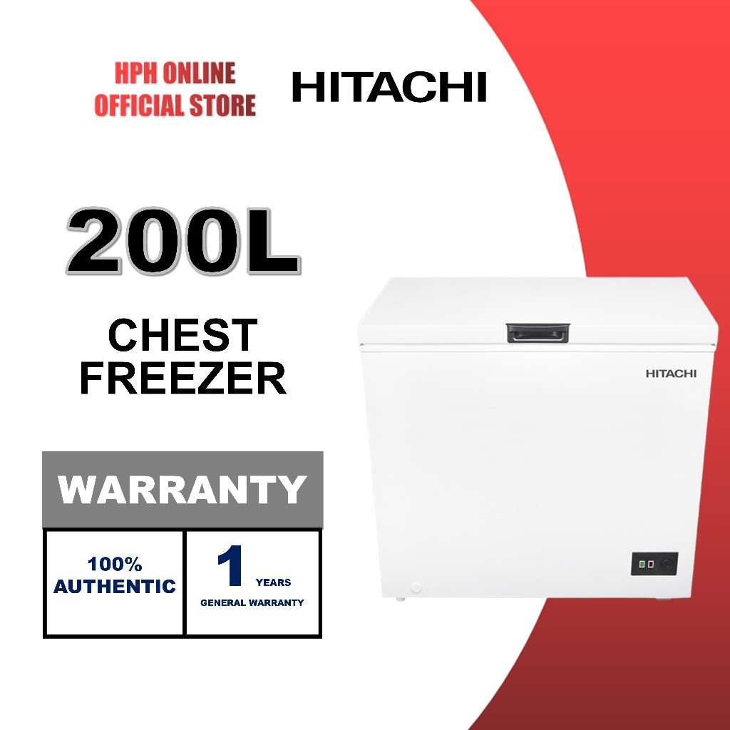 Hitachi Chest Freezer F-C200AM1 200L Gross Condenser Recessed Handle ...