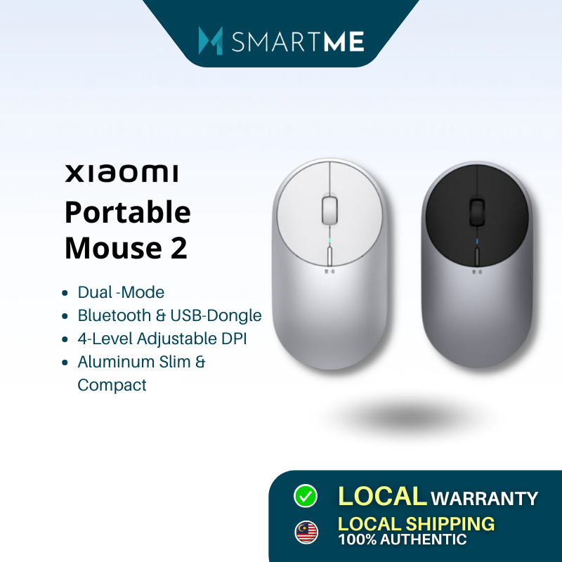 Xiaomi Mi Portable Mouse 2 Bluetooth 4.2 / RF 2.4Ghz USB Wireless ...