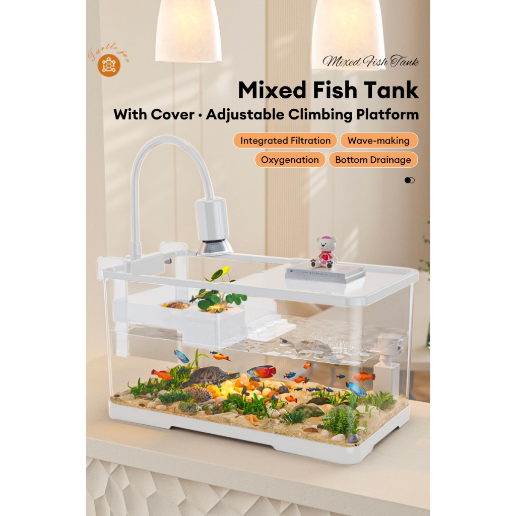 Aquarium Fish Tank Desk Aquarium Set Fish Tank for Beginners AS Plastic ...