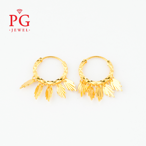 999/24K Gold Earring / Anting-anting Emas Fancy Hoop PGJE180619 ...