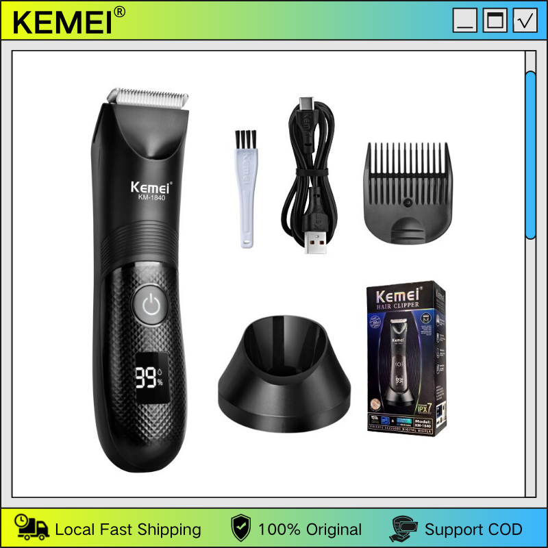 Kemei KM-1840 Groin Area Hair Trimmer Lawn Mower Ceramic Blade Waterproof Wet Dry Clippers Pubic ...