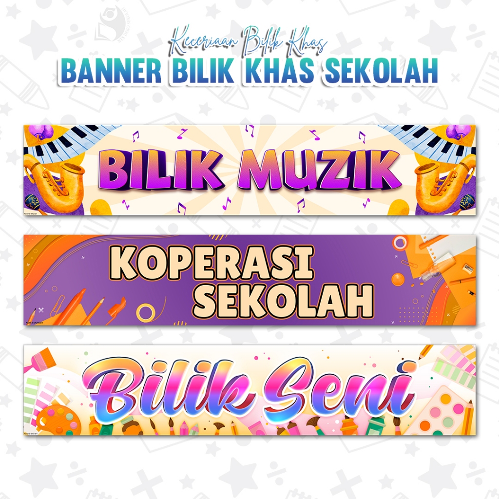 🌼1 DAY SHIP🌼 BANNER BEAM NAMA KOPERASI / BILIK MUZIK BILIK SENI / BILIK ...