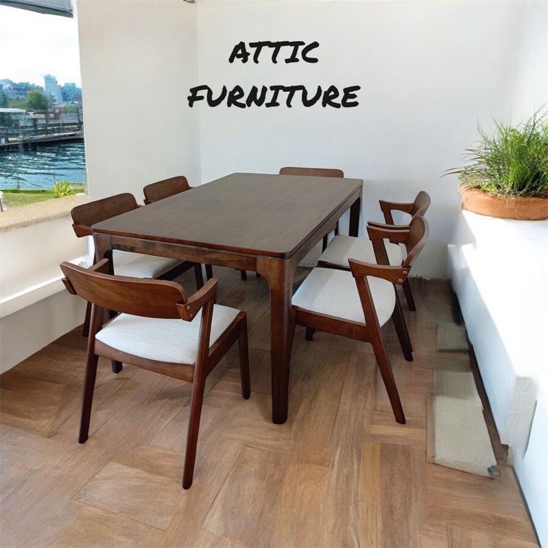 Ferro Dining Set /Meja Makan (1x6) / Rectangle Table Dining Set / ATTIC ...