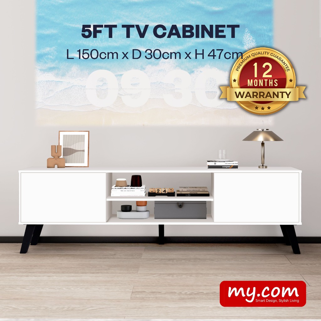 Kabinet TV 5 Kaki/5ft TV Cabinet with Doors my-com/TV Stand/Living Room ...