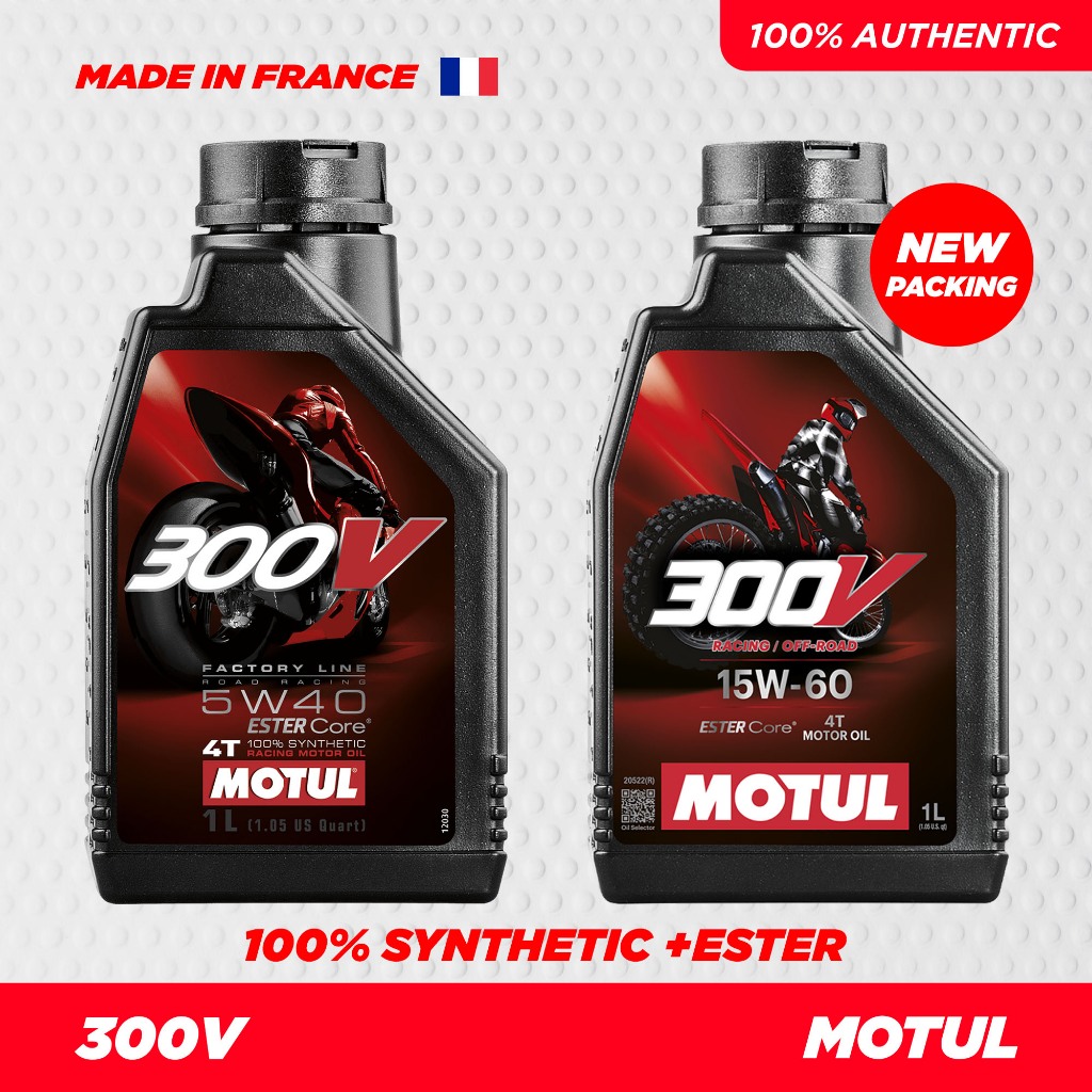 MOTUL 300V FACTORY LINE ROAD RACING 4T 5W40 15W60 ESTER Fully Synthetic Engine Oil (1L ...