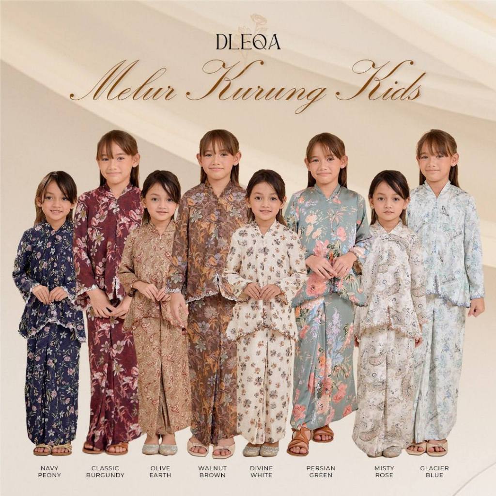 DLEQA Melur kurung kids material butti chiffon dan matte satin kain ...