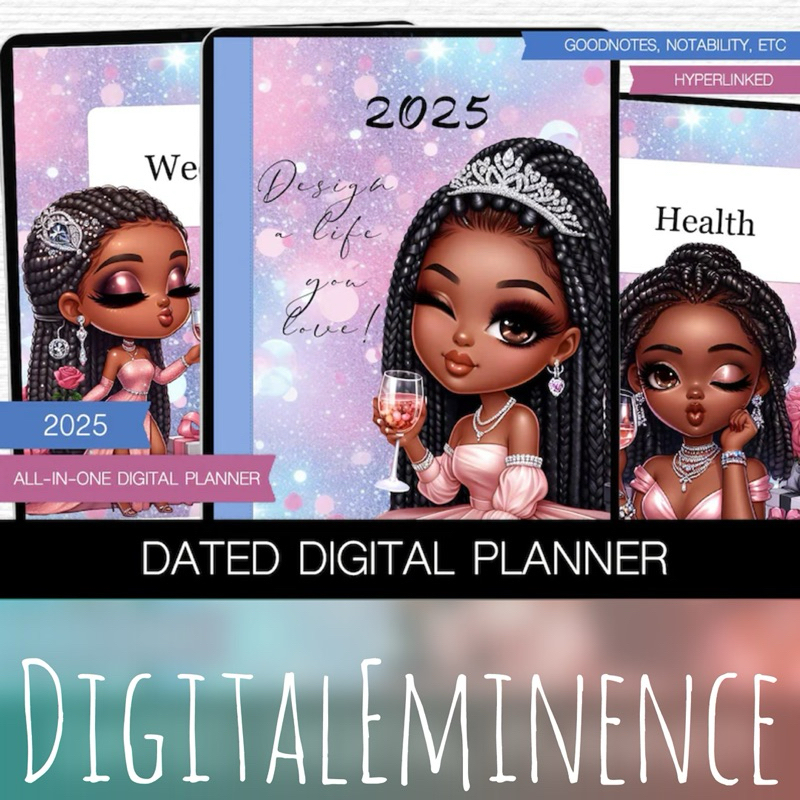 Black Girl Digital Planner 2025 📖, GoodNotes & iPad Planner, Dated ...