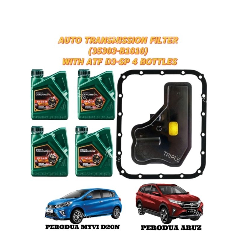 AUTO TRANSMISSION FLUID ATF D3-SP 4 BOTTLE WITH AUTO FILTER FOR ARUZ ...