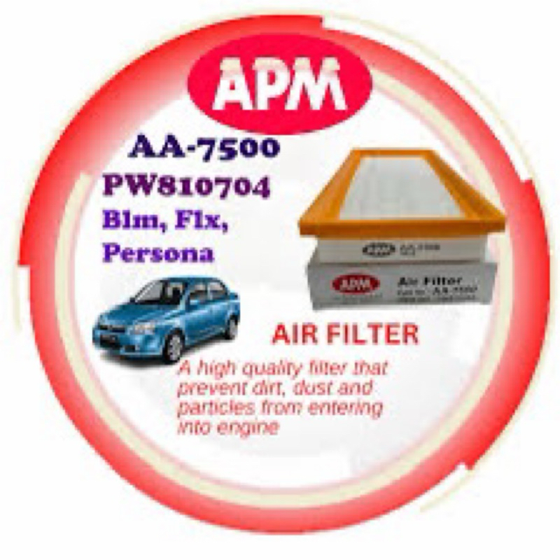 Proton Saga BLM FL FLX VVT / Persona / Iriz / Preve APM Air Filter ...