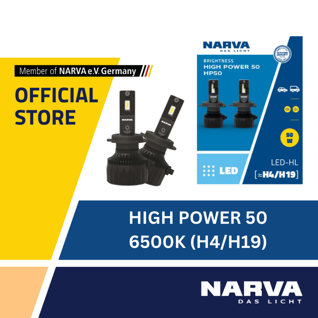 NARVA Germany 6500K High Power 50 LED Headlight Bulb Set (12V/24V ...