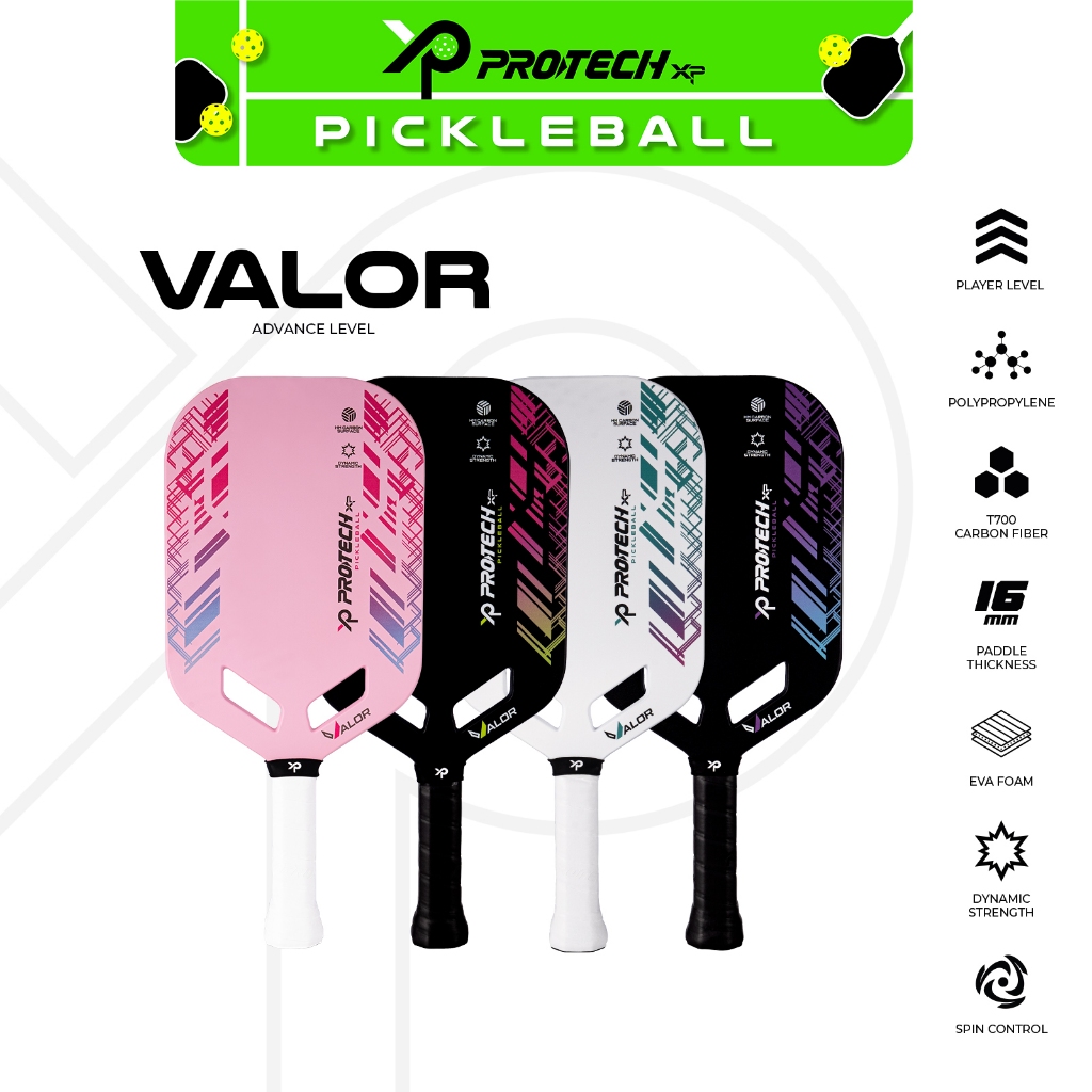 Protech XP Pickleball Paddle -"VALOR" Series (1 Paddle with Cover ...